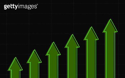 abstract financial chart with green color uptrend line arrow graph go ...