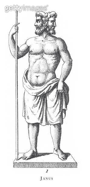 Janus, Religious Rites and figures of Ancient Greece and Rome Engraving ...