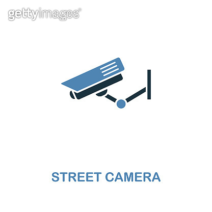 Street Camera icon in two colors. Creative design from city elements ...