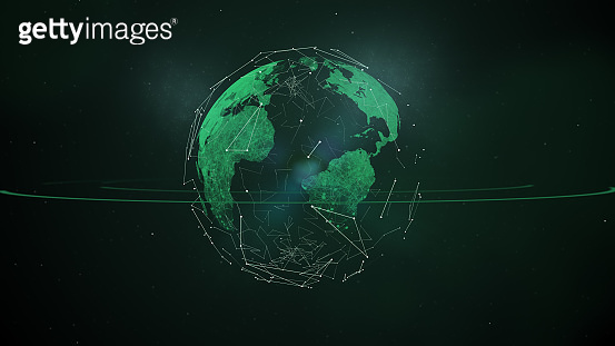 Abstract geometric real floating planet on the black backdrop. 이미지 ...