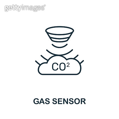 Gas Sensor outline icon. Thin line style from sensors icons collection ...