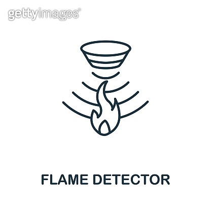 Flame Detector outline icon. Thin line style from sensors icons ...