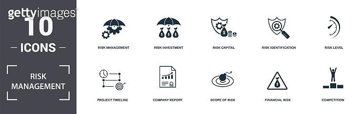 Risk Management icons set collection. Includes simple elements such as ...