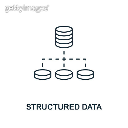 Structured Data outline icon. Thin line style from big data icons collection. Pixel perfect ...