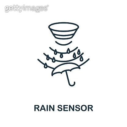 Rain Sensor outline icon. Thin line style from sensors icons collection ...