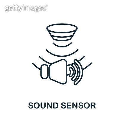 Sound Sensor outline icon. Thin line style from sensors icons collection. Pixel perfect simple ...