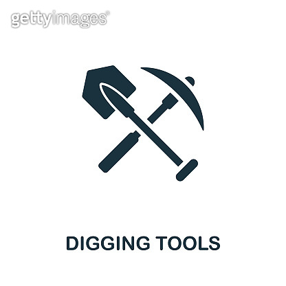 Digging Tools vector icon symbol. Creative sign from farm icons ...
