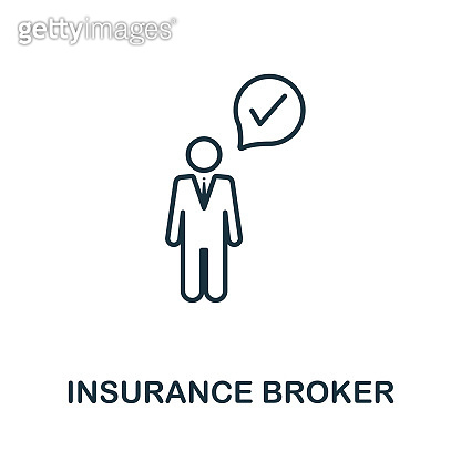 Insurance Broker outline icon. Thin line style icons from insurance ...