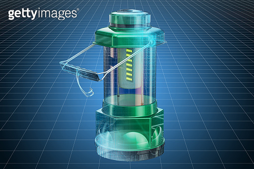 Visualization 3d cad model of Portable LED Camping Lantern Flashlight ...