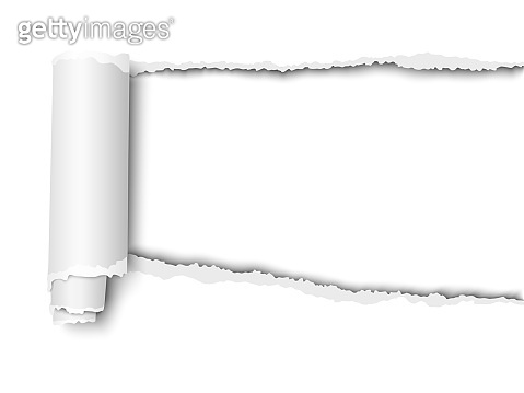 Vector oblong snatched hole in sheet of white paper from left to right ...