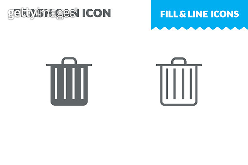 Trash icon, vector. Fill and line. Flat design. Ui icon (1160450031 ...