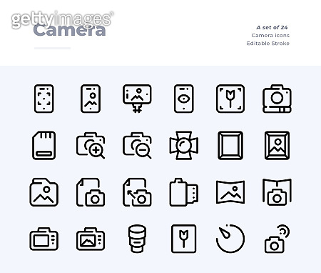 Camera and Photography Line Icons. Material design pixel perfect icon ...