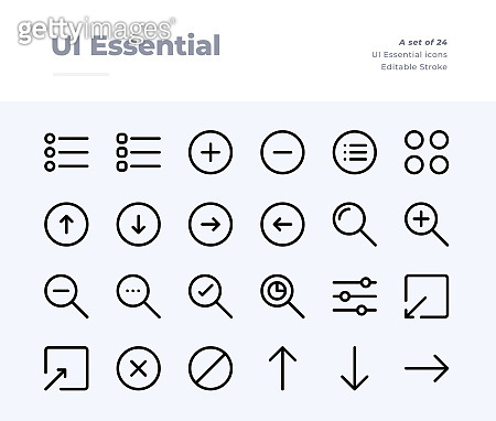 UI Essential Line Icons. Material design pixel perfect icon. Editable ...