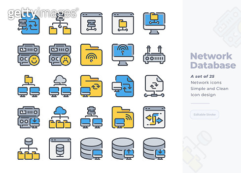 Simple Set of Network and Database.Vector Icons. Editable Stroke. 48x48 ...