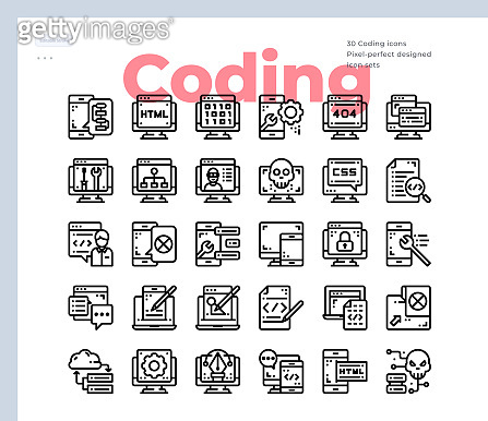 Simple Set of Coding.Vector Icons. Editable Stroke. 48x48 Pixel Perfect 이미지 (1140530212) - 게티이미지뱅크