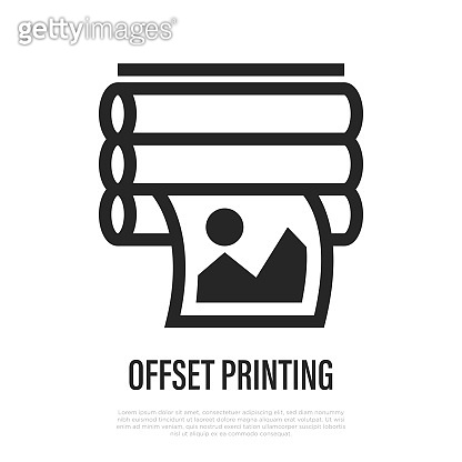 Offset printing thin line icon. Typography equipment. Vector ...
