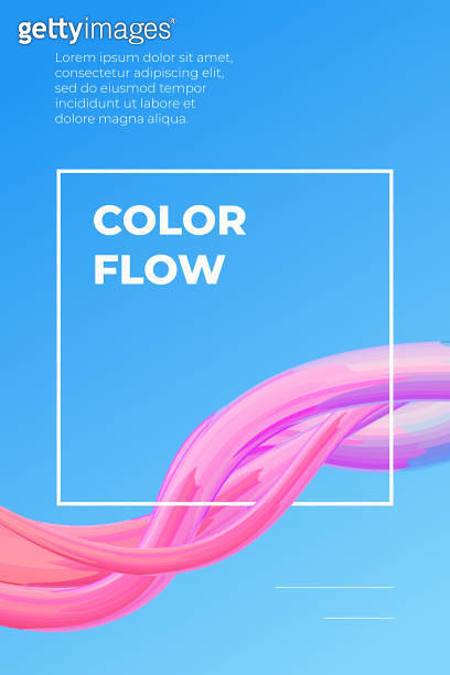 Modern colorful dynamic fluid flow poster template. Wave liquid shape ...