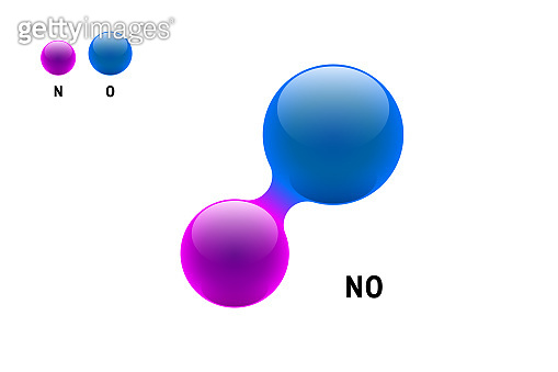 Chemistry model molecule nitrogen oxide NO scientific element ...