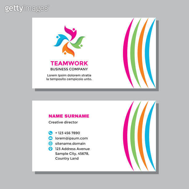 Business visit card template concept design. Abstract teamwork ...