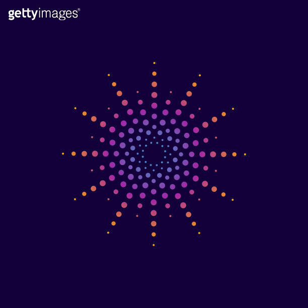 Modern Abstract Halftone Dots Firework Spark Light Beam Design Template ...