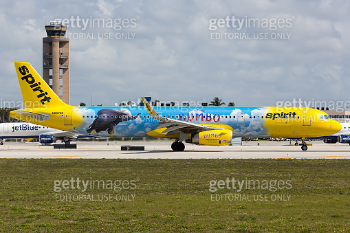 Spirit Airlines Airbus A321 airplane Fort Lauderdale airport special ...
