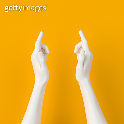 Hand show size gesture. Small and bigger concept. White measuring ...