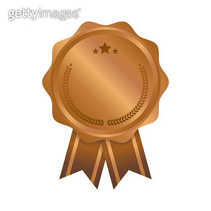 Modern bronze circle metal badge, label and design elements. Vector ...