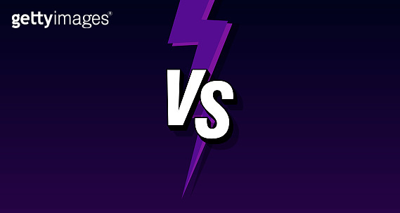 VS letters on ultraviolet background with lightning. Versus Vector ...