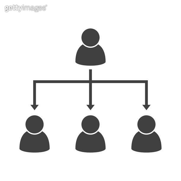 Delegation concept vector. Project management. Teamwork. Pictograms of ...