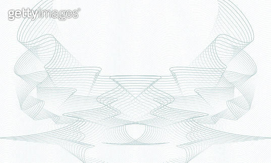 Monochrome gray symmetric guilloche. Ripple wavy curves. Watermark ...