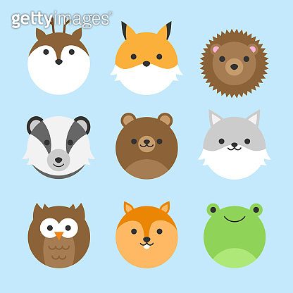Forest animals vector icon set (1188844217) - 게티이미지뱅크