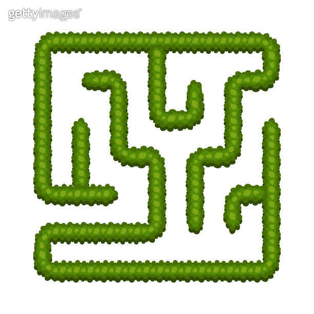 Education logic game bush labyrinth for kids. Find right way. Isolated ...