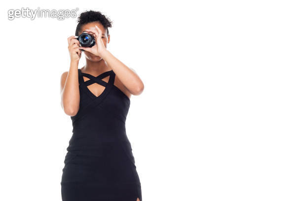 One person / front view / waist up of 20-29 years old adult beautiful african ethnicity ...