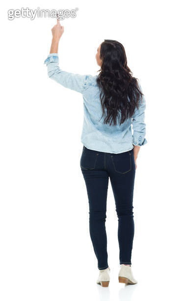 Full length / rear view / back / looking up / one person of adult ...
