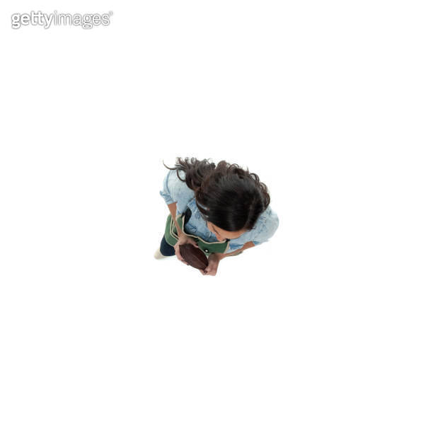 Directly above view / aerial view / one person / full length of adult ...