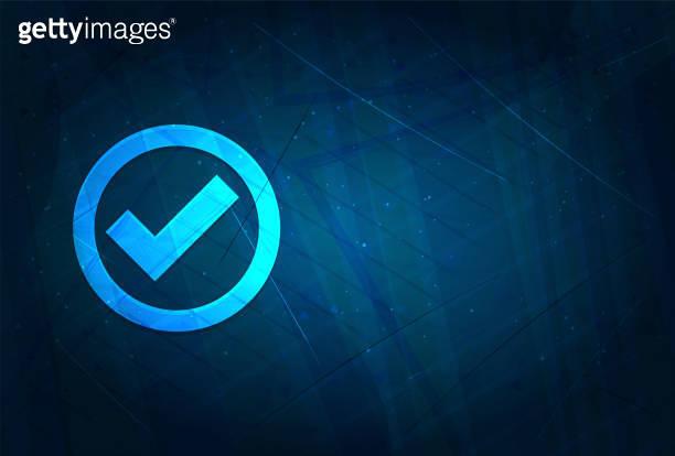 Check box icon futuristic digital abstract blue background 이미지 ...