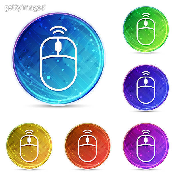 Wireless mouse icon digital abstract round buttons set illustration 이미지 ...