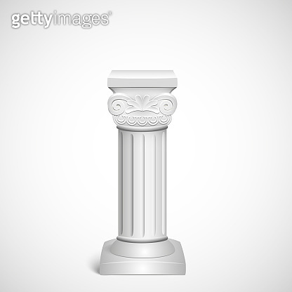 Classic architectural detail roman column close up on background old ...