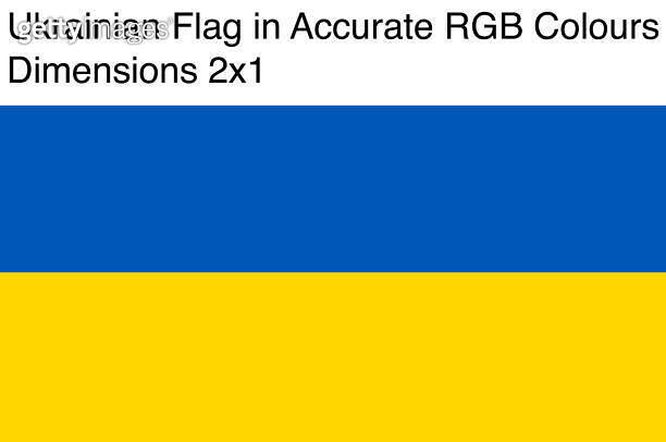 Ukrainian Flag in Accurate RGB Colors (Dimensions 2x1) 이미지 (1158334086 ...