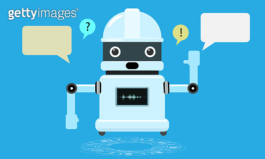 Chat bot icon with speech sound wave screen. Talking Virtual assistant ...