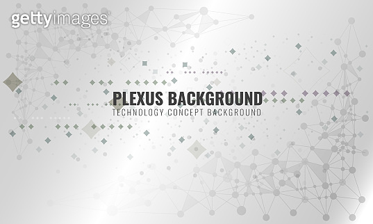 Abstract plexus background with connected lines and dots. Wave flow for ...