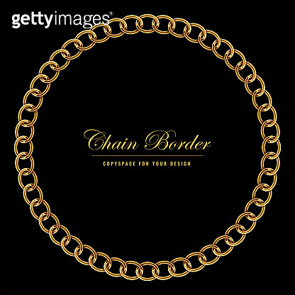 Golden Chain Square Border Frame. Circle Border with golden color ...