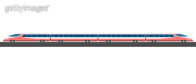 Passenger express train with side view. Vector illustration. 이미지 ...