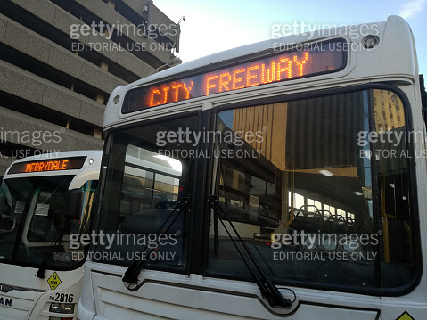 The city freeway sign on a Golden arrow bus service bus (1139034528 ...