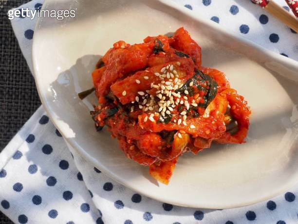 Korean traditional food Dried Radish Kimchi (1188303610) - 게티이미지뱅크