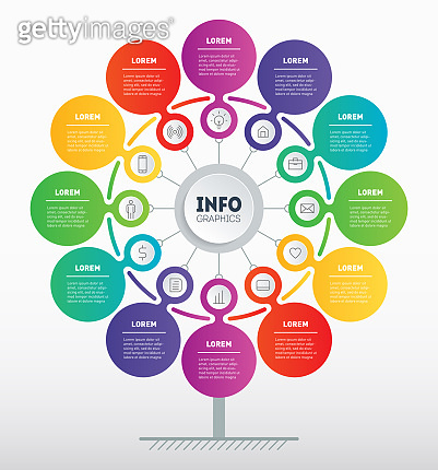 Business presentation or infographics concept with 12 options. Template ...