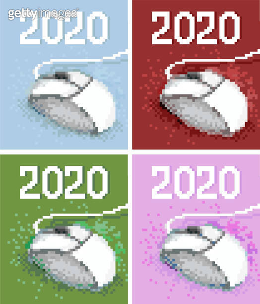 Drawing vector pixel art - computer mouse 2020 이미지 (1180398447) - 게티이미지뱅크