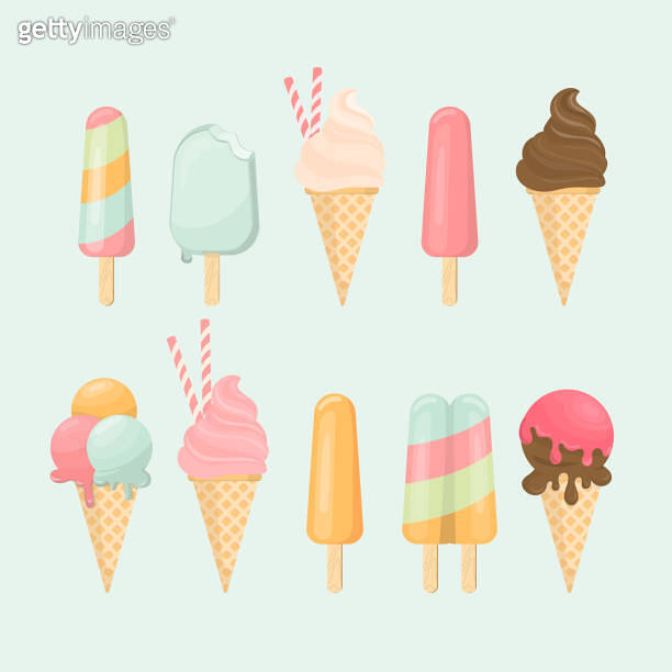 ice cream cone and bar. vector illustration (1166205052) 일러스트, 무료 일러스트 ...