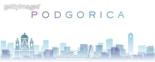 Podgorica Transparent Layers Gradient Landmarks Skyline 이미지 (1185508749 ...