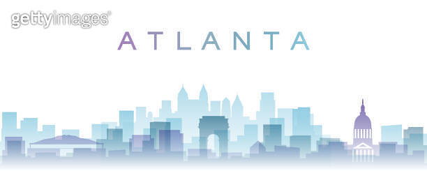 Atlanta Transparent Layers Gradient Landmarks Skyline 이미지 (1188502998 ...